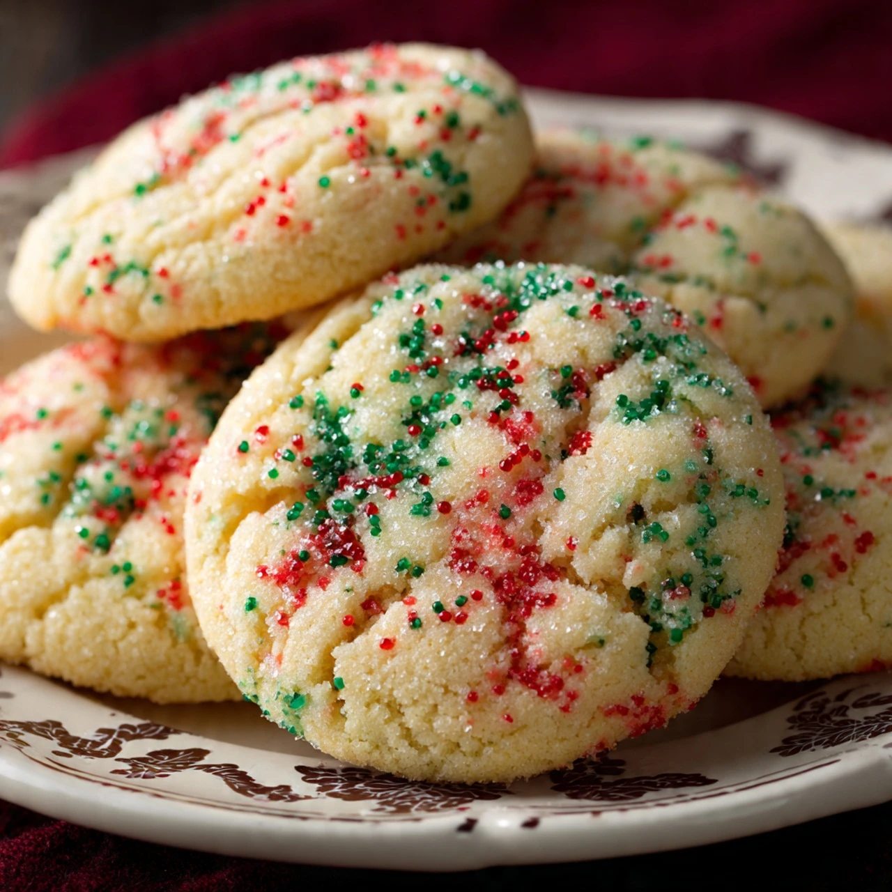 Christmas Sprinkle Sugar Cookies | Soft & Chewy
