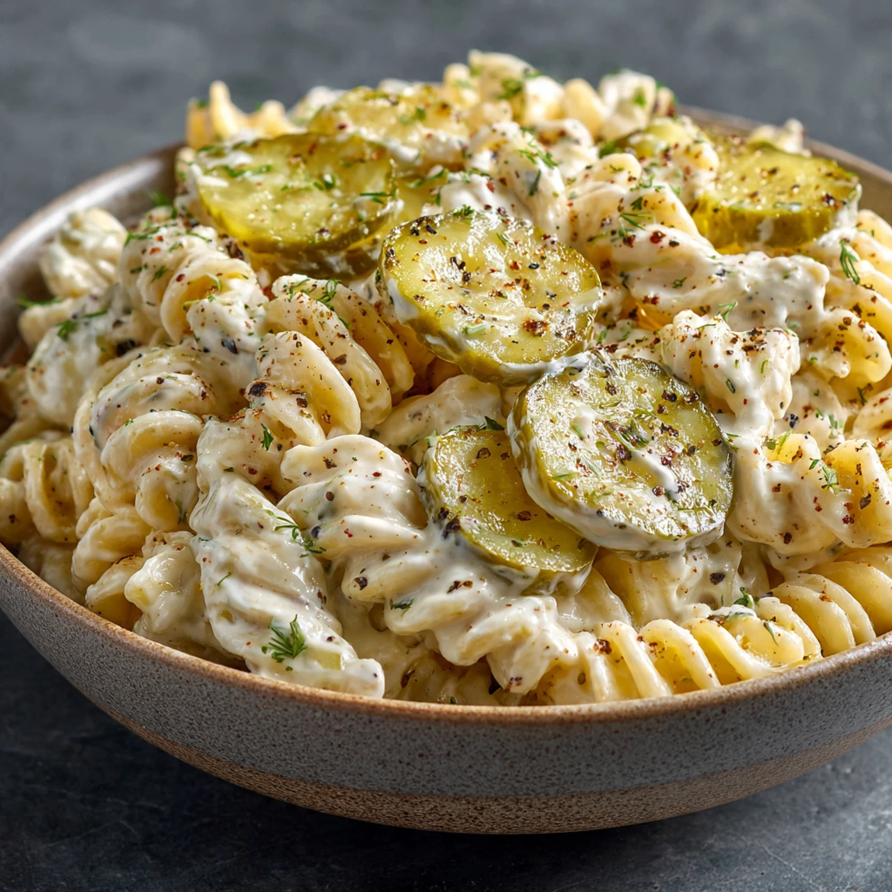 Cold Creamy Dill Pickle Pasta Salad | Summer's Viral Star