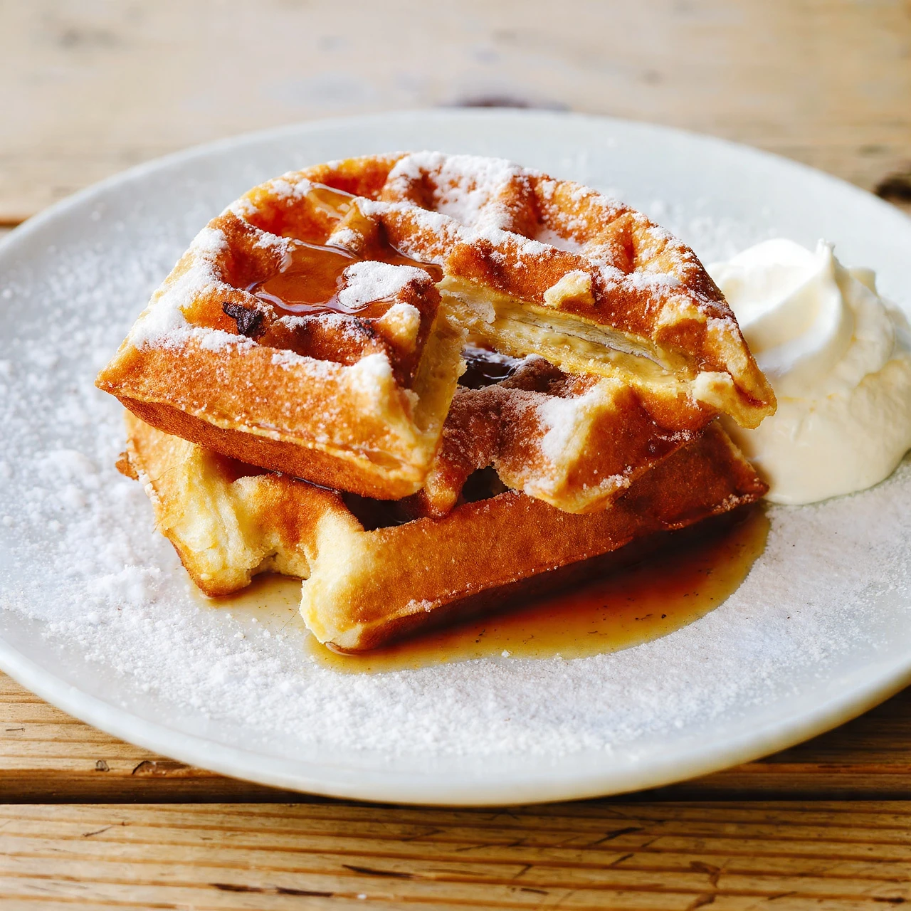 Crispy And Fluffy Sourdough Discard Waffles | Easy Breakfast