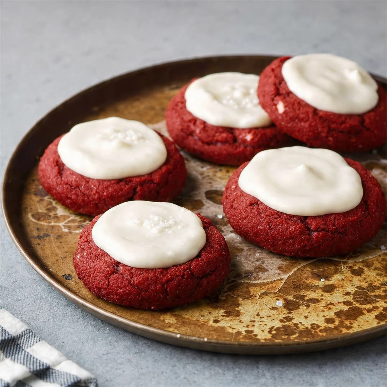 White Chocolate Dipped Red Velvet Cookies | Festive Treat