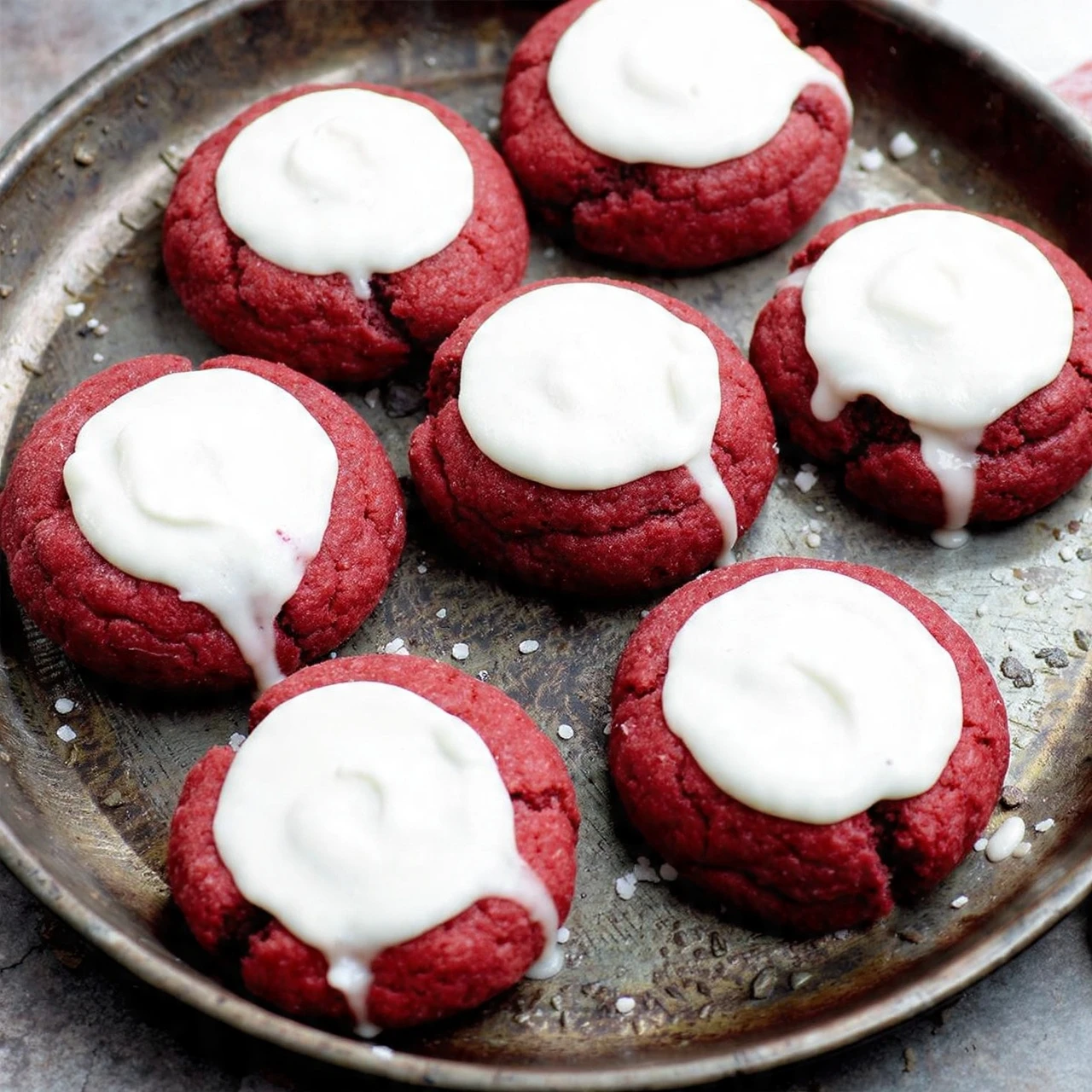 White Chocolate Dipped Red Velvet Cookies | Festive Treat