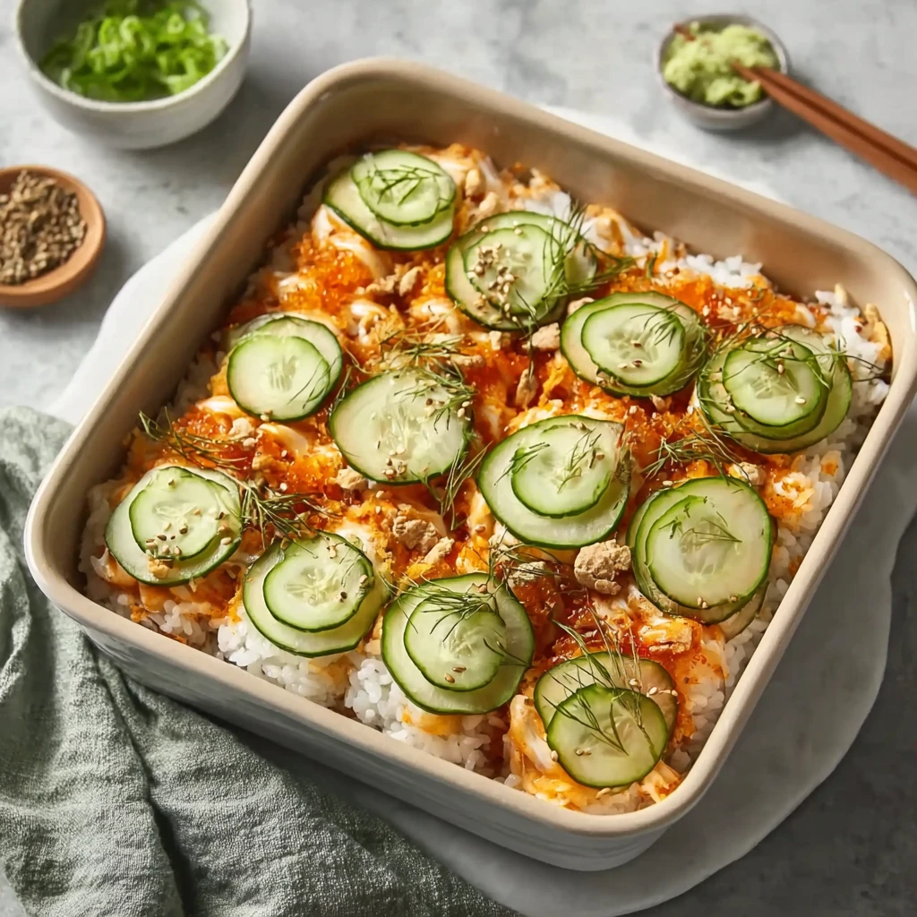 Creamy Sushi Bake Casserole Seafood - Easy Party Dish