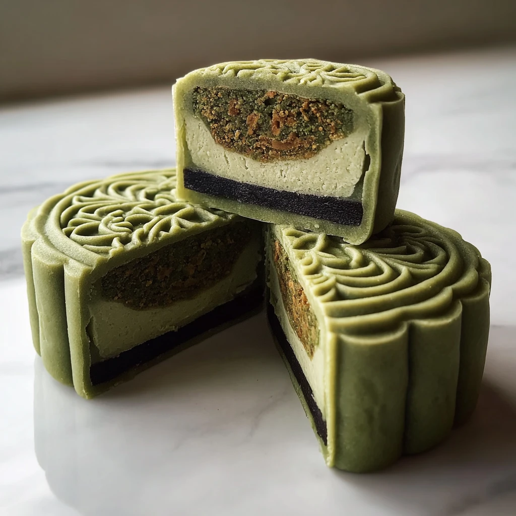 Easy Matcha Ice Cream Mooncakes - Frozen Treat