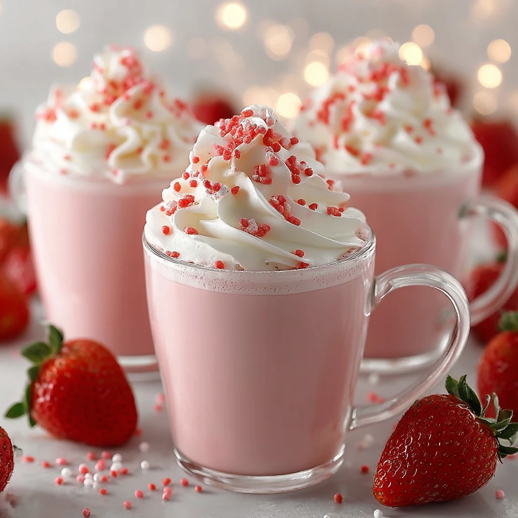 Easy Strawberry Hot Chocolate - Pink Drink Recipe