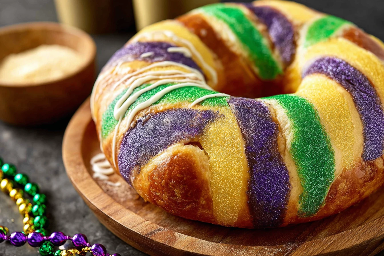 King Cake – Easy Mardi Gras Cinnamon Ring Cake Recipe